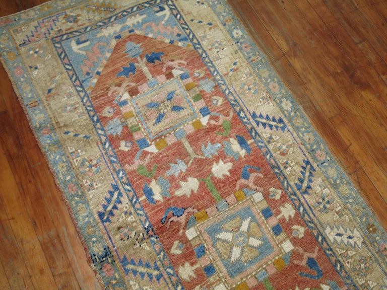 Long Antique Persian Heriz Runner For Sale at 1stDibs