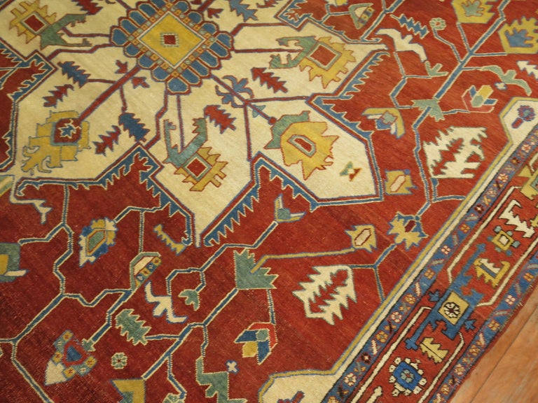 Antique Persian Heriz Serapi Rug For Sale at 1stDibs