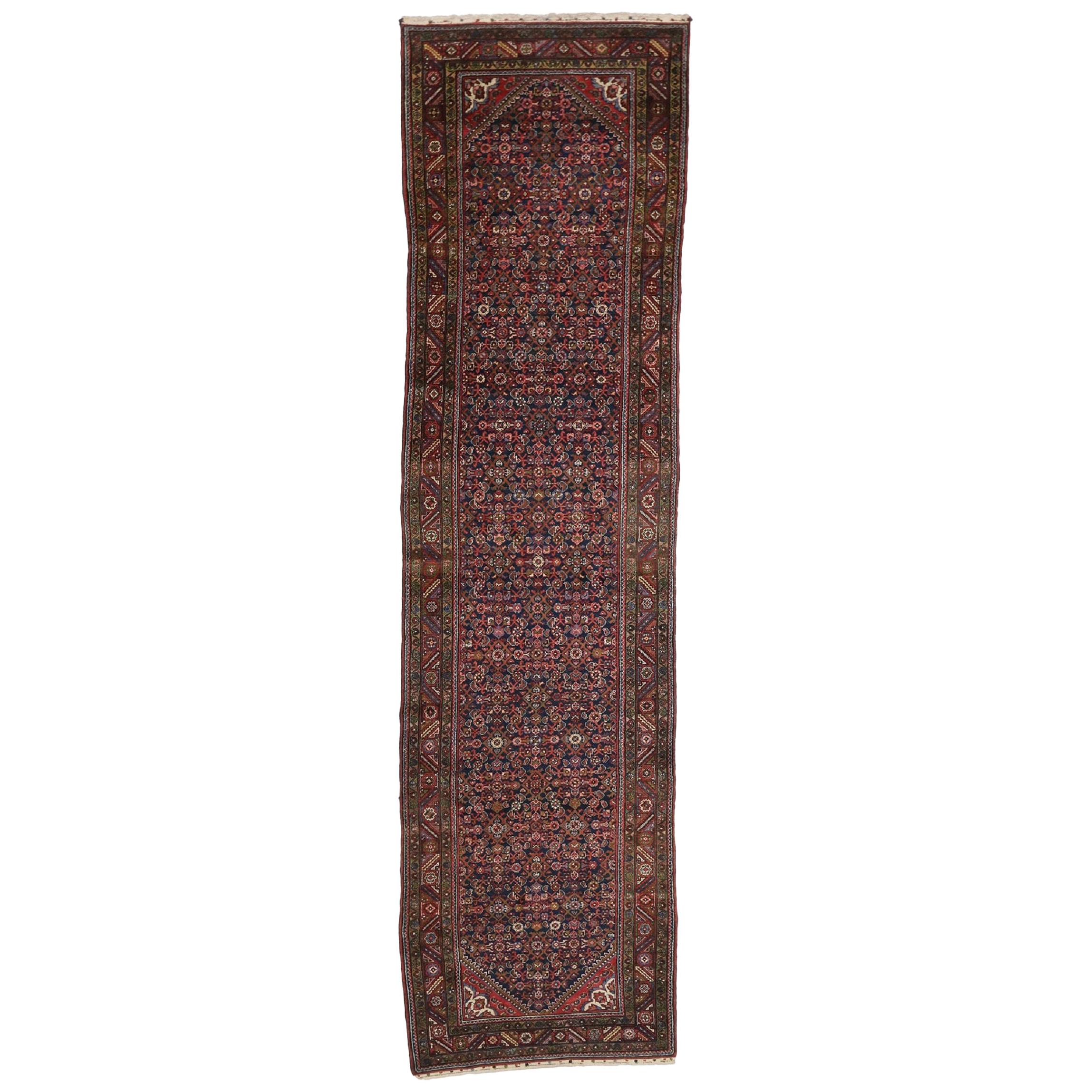 Antique Persian Hamadan Runner, Extra-Long Persian Hallway Runner ...
