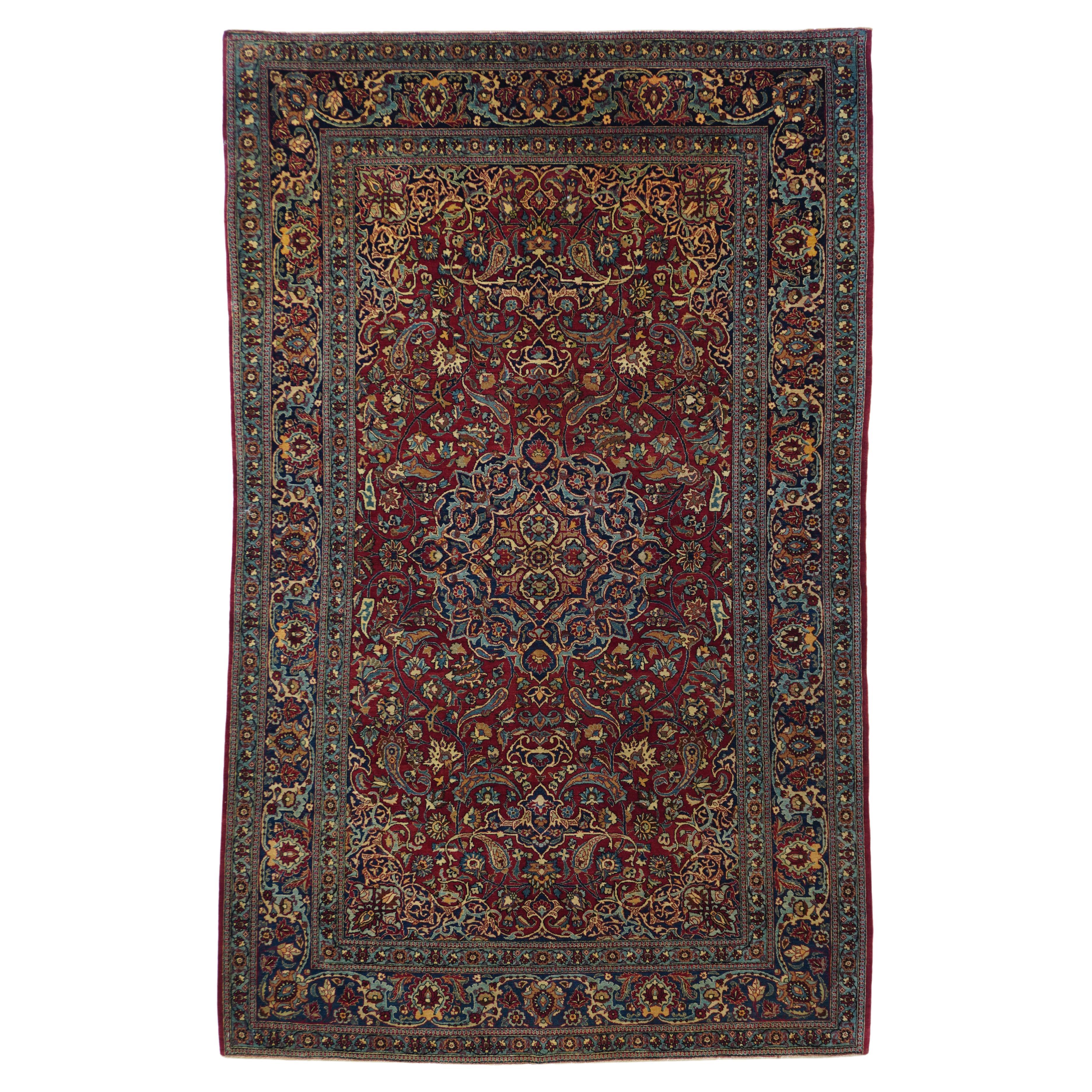 Antique Persian Isfahan Rug 3' 5'' x5' 3'' For Sale at 1stDibs