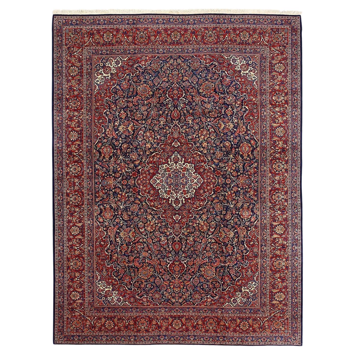 Antique Persian Kashan Dabir Rug - Size: 12'3 X 9' For Sale at 1stDibs