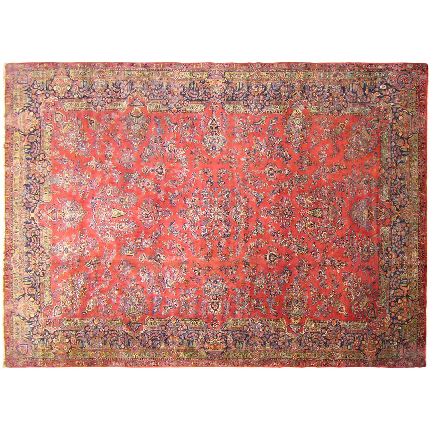Antique Persian Tabriz Oriental Carpet, in Large Size with Allover ...