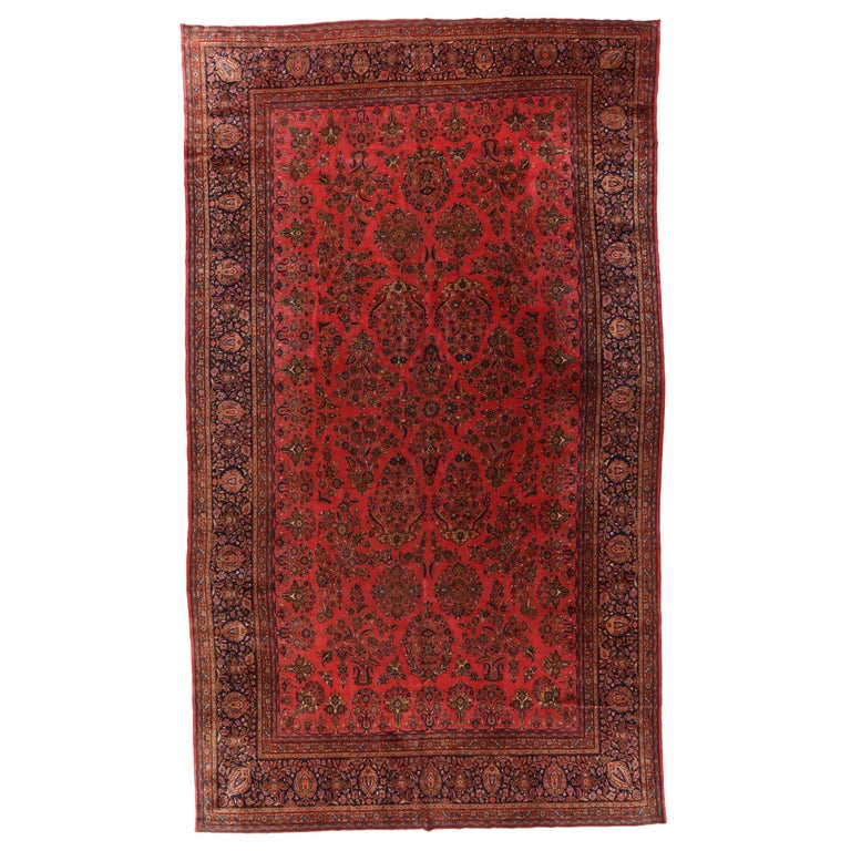Antique Persian Kashan Area Rug For Sale at 1stDibs