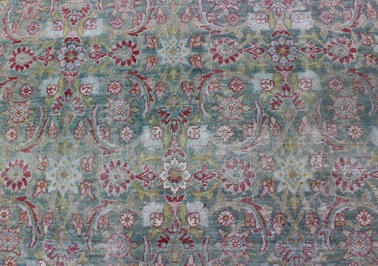 Antique Persian Kerman Lavar Rug with Geometric Leaf and Flower Herati ...