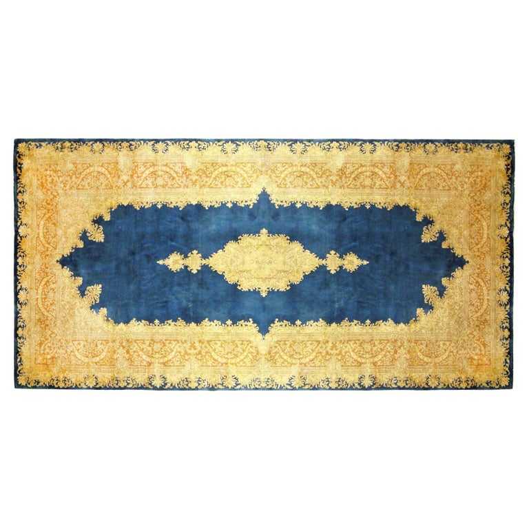Antique Persian Kerman Oriental Rug, Room Size, with a Central ...