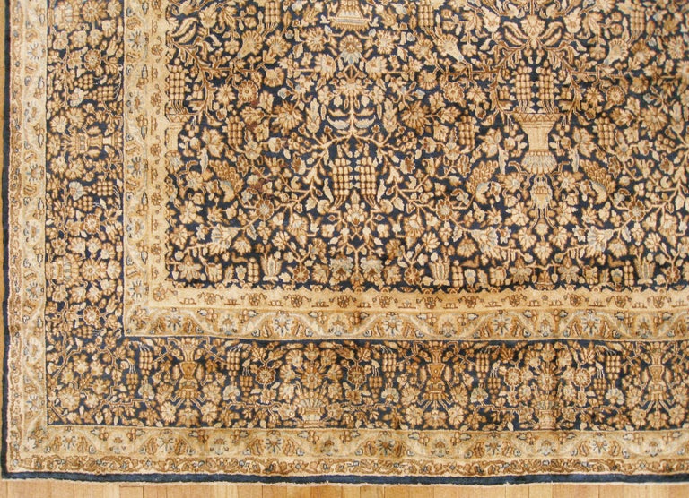 Antique Persian Kerman Oriental Rug, Room Size, with Flowers and Soft ...