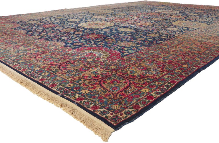 Antique Persian Kerman Rug Hotel Lobby Size Carpet For Sale at 1stDibs