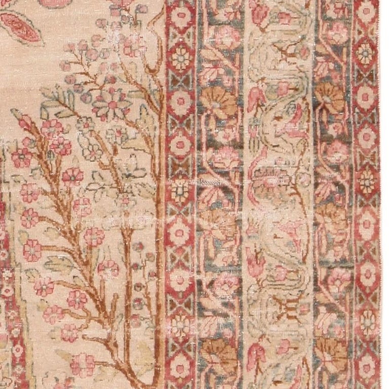 Antique Persian Kerman Rug Signed “Taftanchian”. 6 ft 8 in x 8 ft 8 in ...