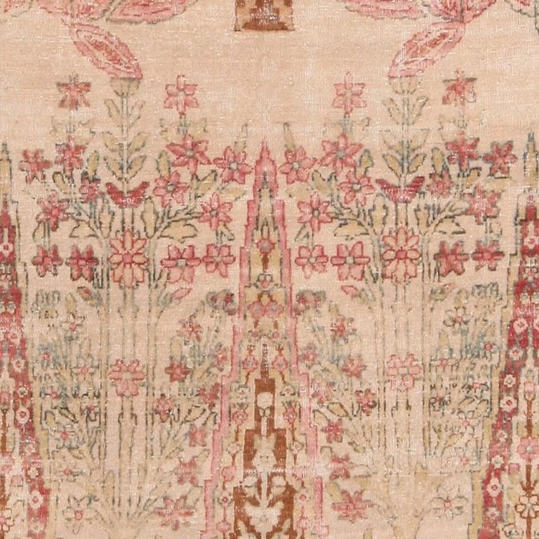 Antique Persian Kerman Rug Signed “Taftanchian”. 6 ft 8 in x 8 ft 8 in ...