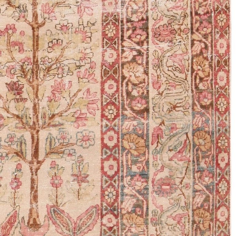 Antique Persian Kerman Rug Signed “Taftanchian”. 6 ft 8 in x 8 ft 8 in ...