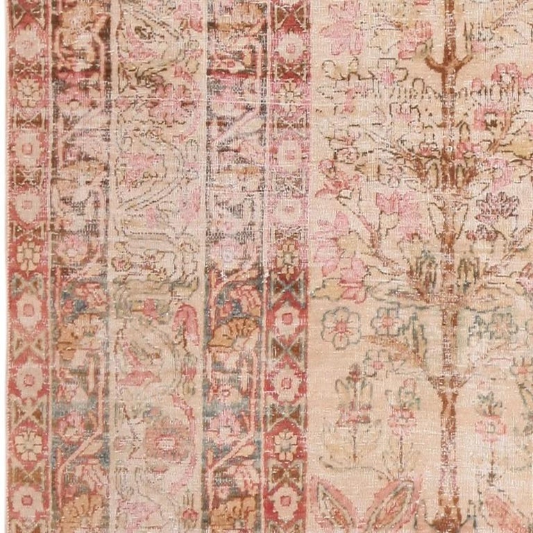 Antique Persian Kerman Rug Signed “Taftanchian”. 6 ft 8 in x 8 ft 8 in ...