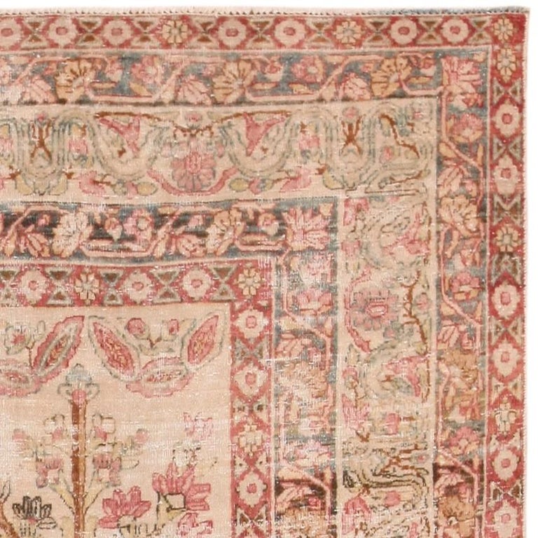 Antique Persian Kerman Rug Signed “Taftanchian”. 6 ft 8 in x 8 ft 8 in ...