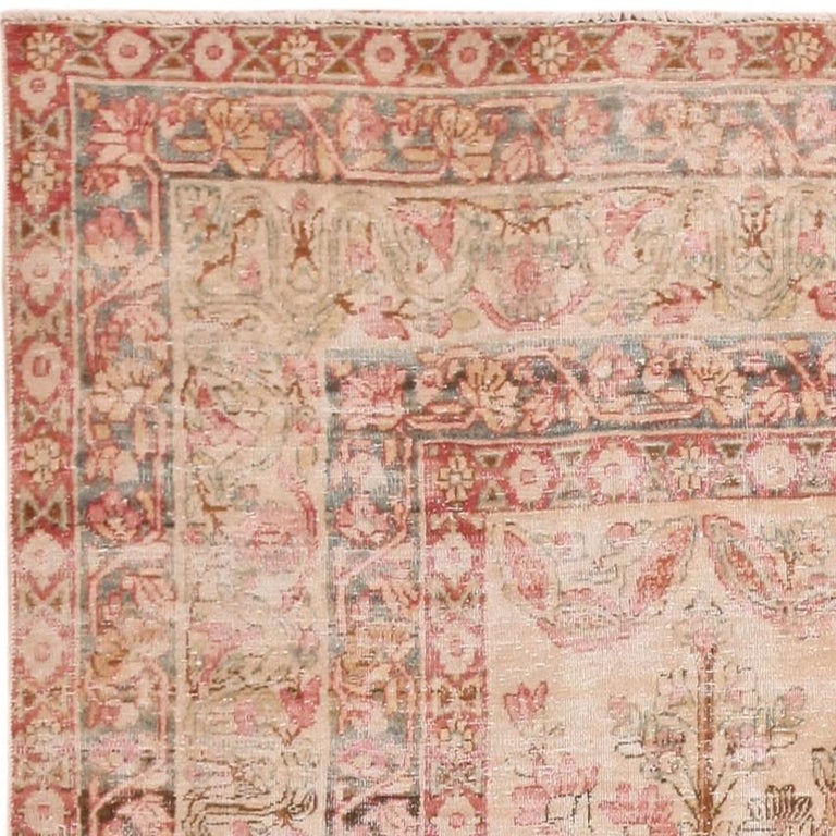 Antique Persian Kerman Rug Signed “Taftanchian”. 6 ft 8 in x 8 ft 8 in ...