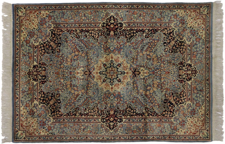 Antique Persian Kerman Rug with Victorian Style For Sale at 1stDibs