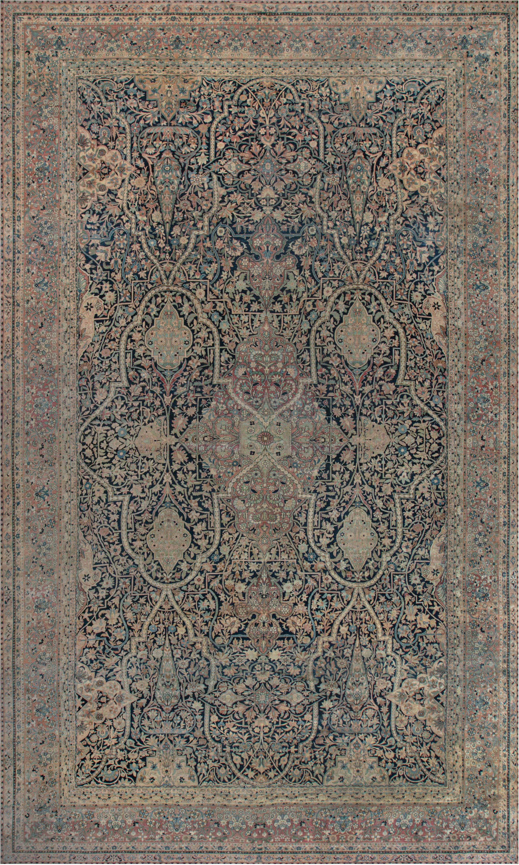 Antique Persian Kirman Handmade Wool Carpet For Sale at 1stDibs