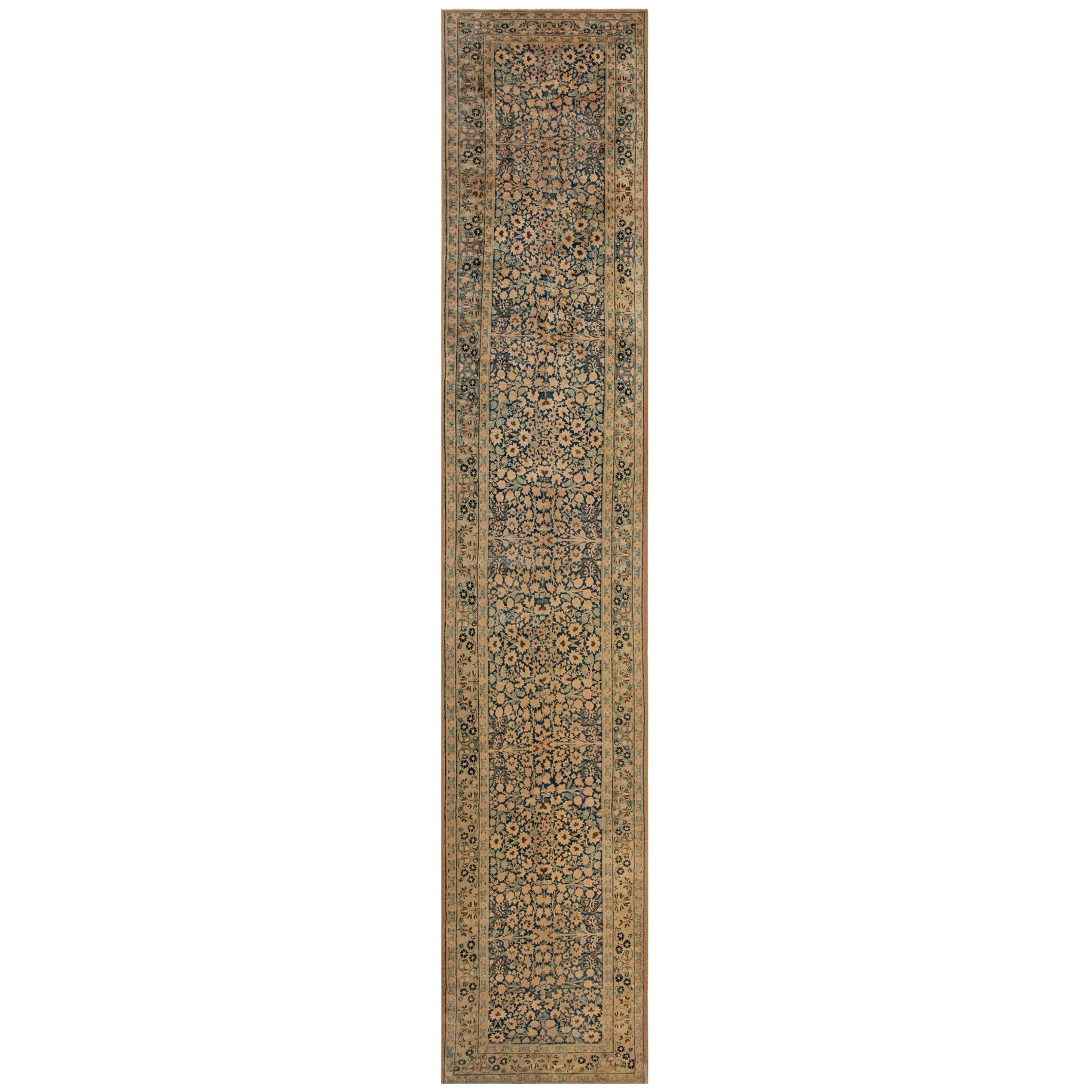 Antique Handwoven Wool Persian Khotan Runner For Sale at 1stDibs