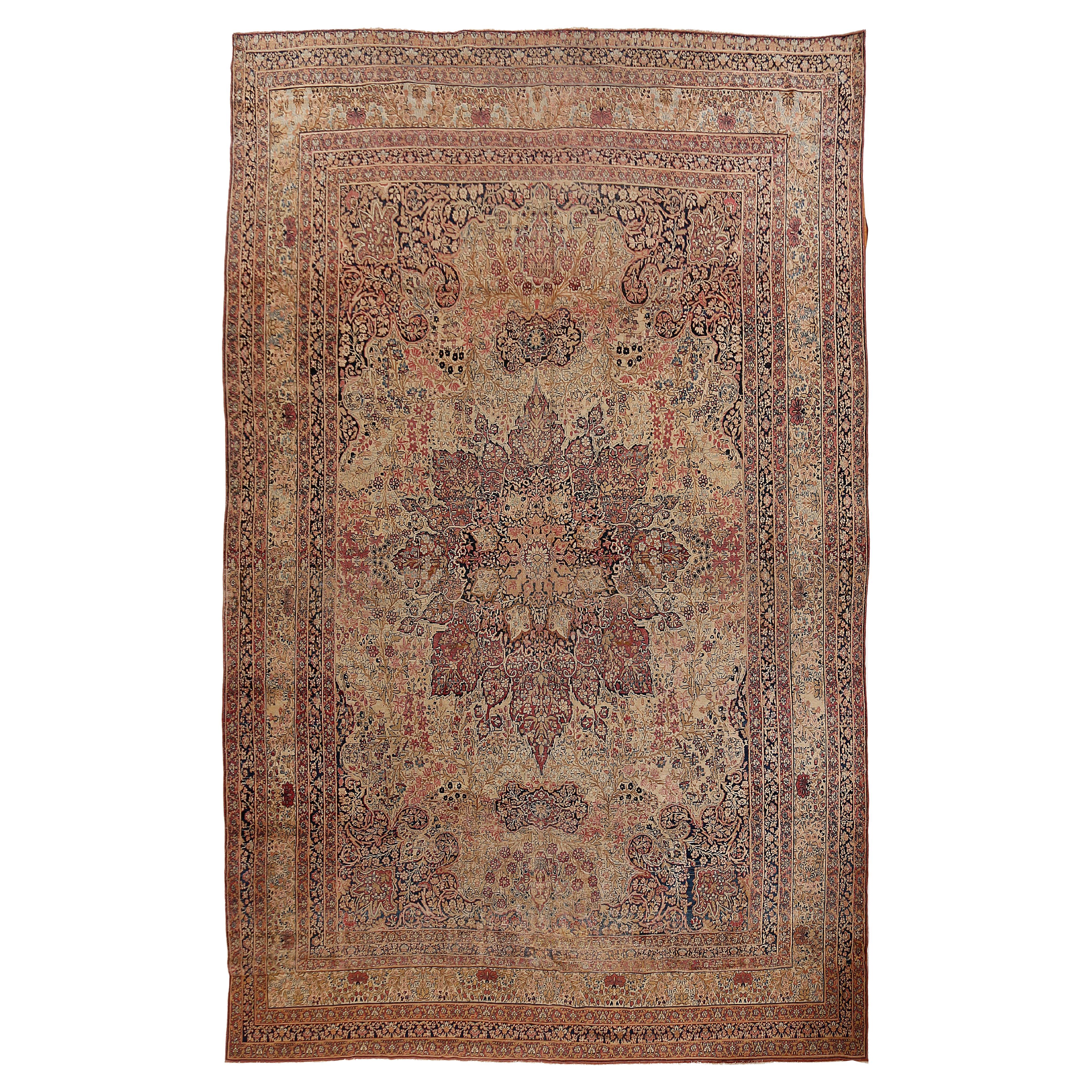 Vintage Persian Kirman Rug at 1stDibs