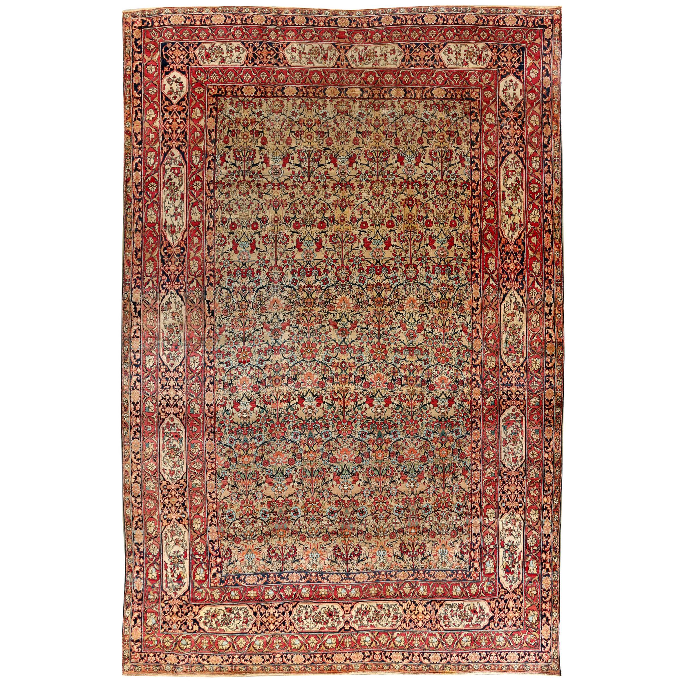 Antique Kirman Rug Carpet, circa 1920 5' x 8'9 For Sale at 1stDibs