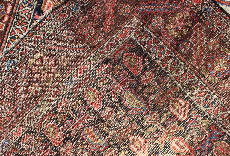 Antique Persian Kurdish Colorful Rug with Medallion and Geometric ...
