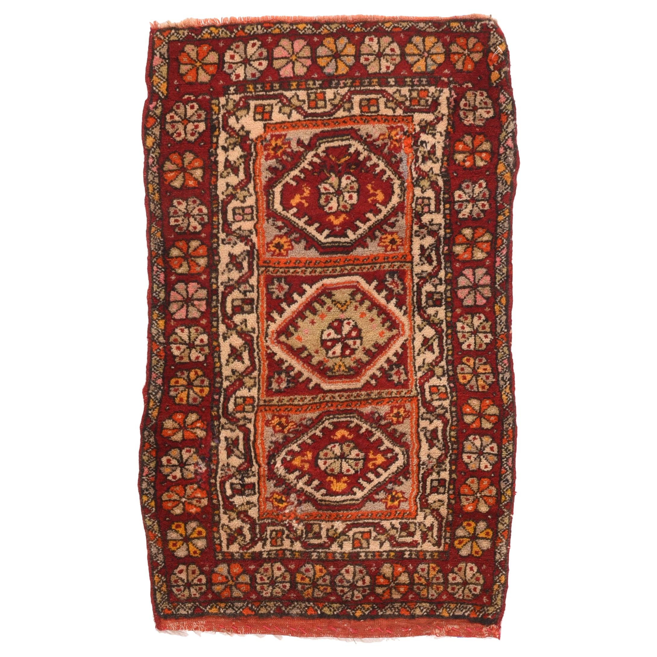 Vintage Turkish Wool Mat For Sale at 1stDibs