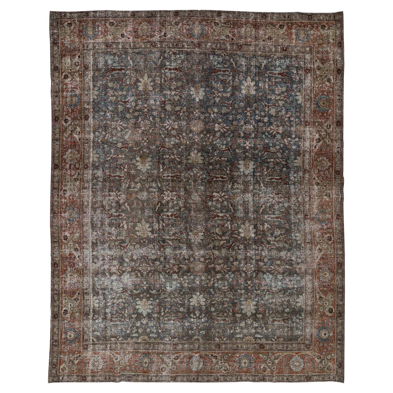 Tribal Persian Mahal Rug, Distressed, Herati Pattern at 1stDibs
