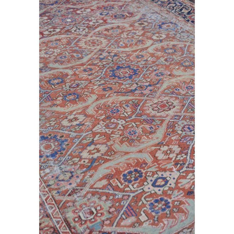 Antique Persian Mahal Rug with Geometric Flower Pattern, circa 1925 ...