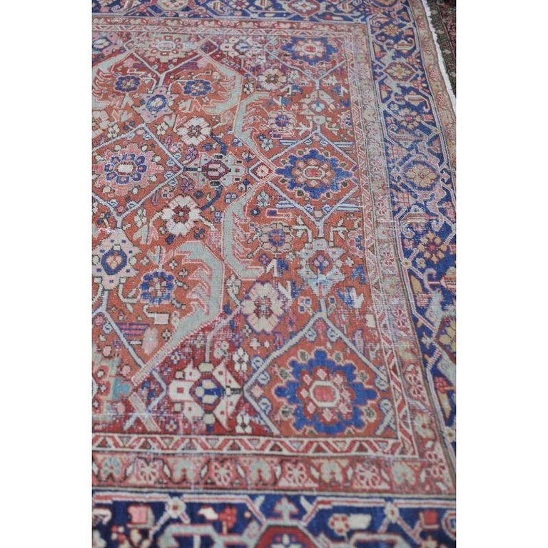Antique Persian Mahal Rug with Geometric Flower Pattern, circa 1925 ...