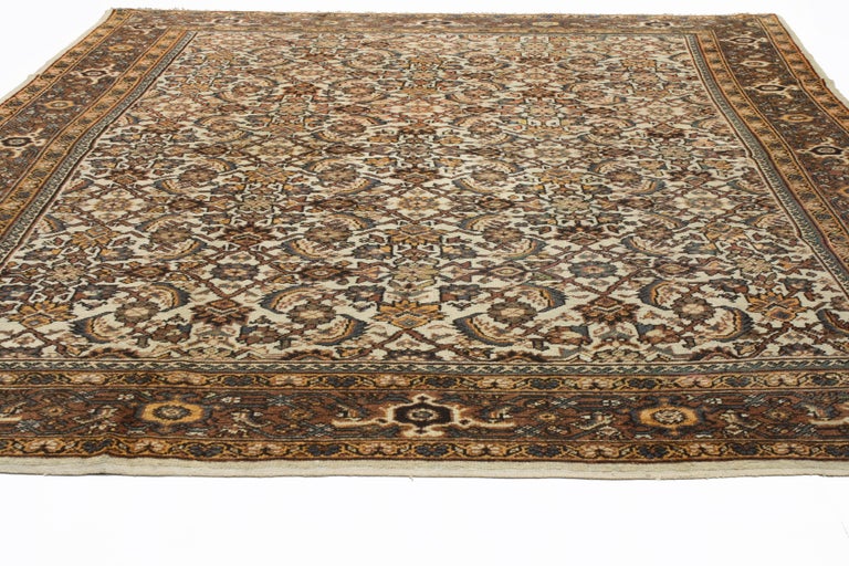 Antique Persian Mahal Rug with Herati Pattern and Rustic Arts and ...