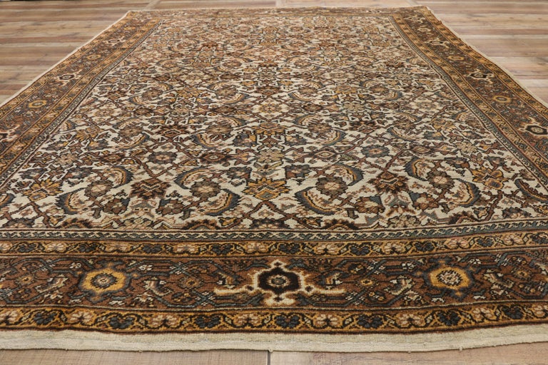 Antique Persian Mahal Rug with Herati Pattern and Rustic Arts and ...