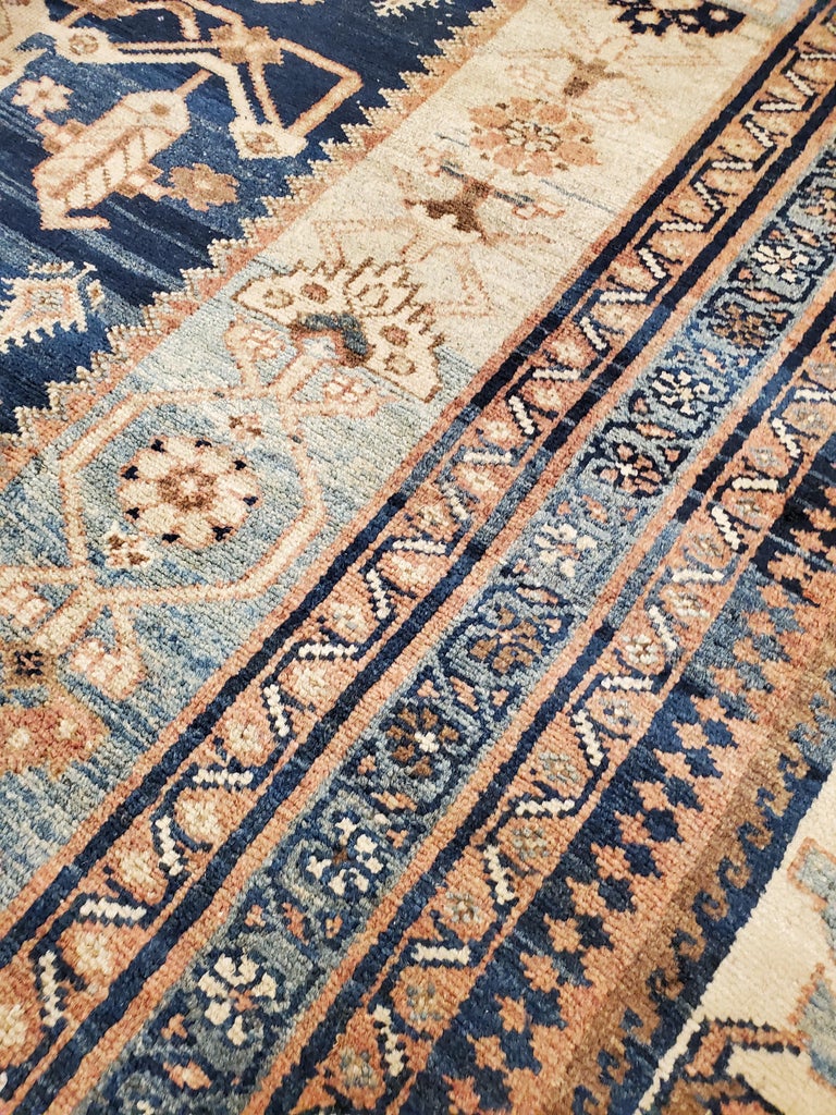 Antique Persian Malayer Carpet, Handmade Oriental Rugs, Navy, Orange ...