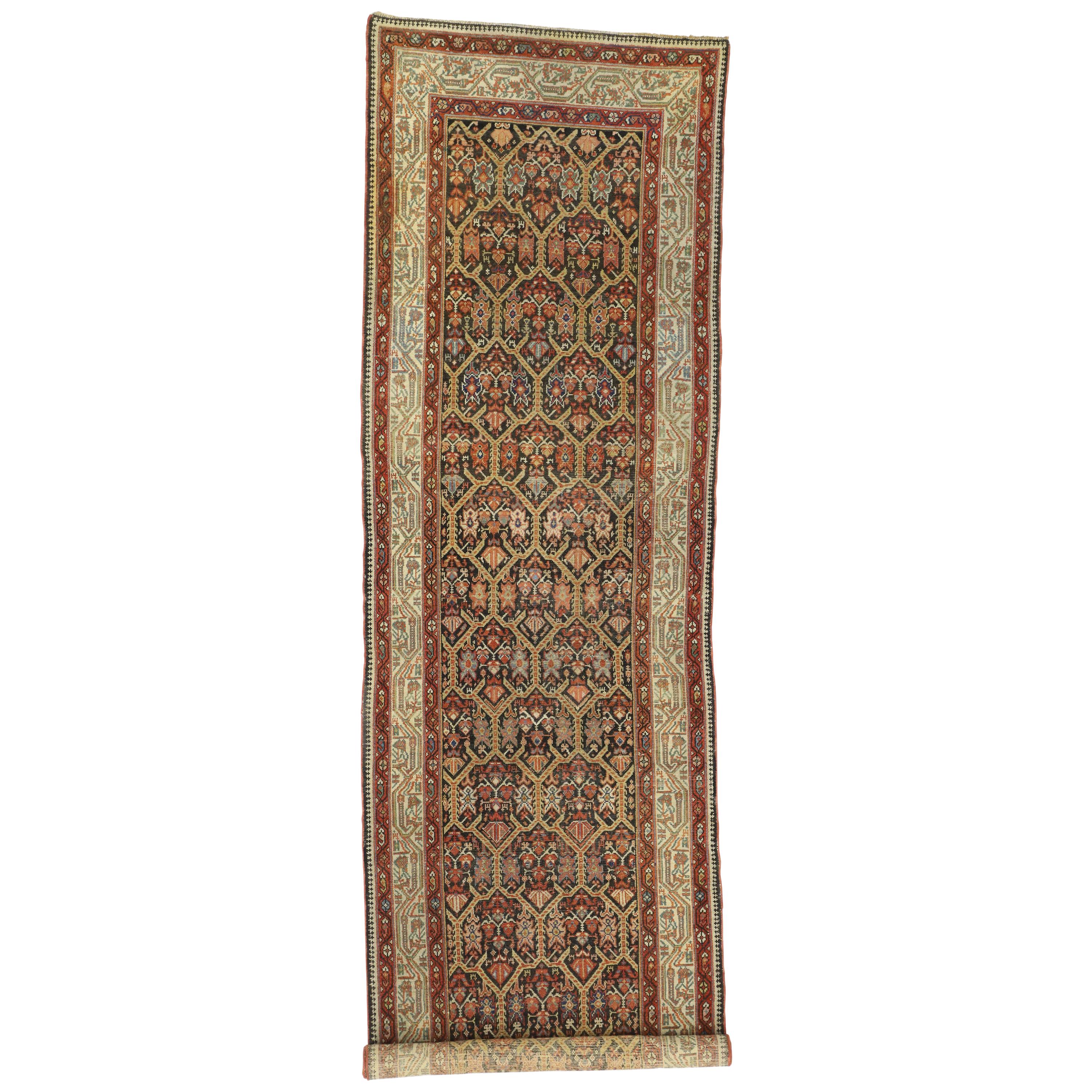 Antique Persian Malayer Extra-Long Hallway Runner with Arts and Crafts ...
