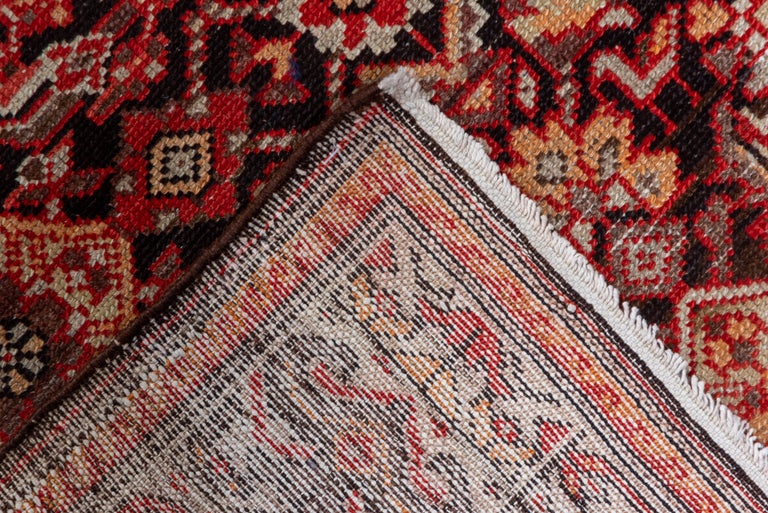 Antique Persian Malayer Long Runner, Herati Design, Brown and Red Field ...
