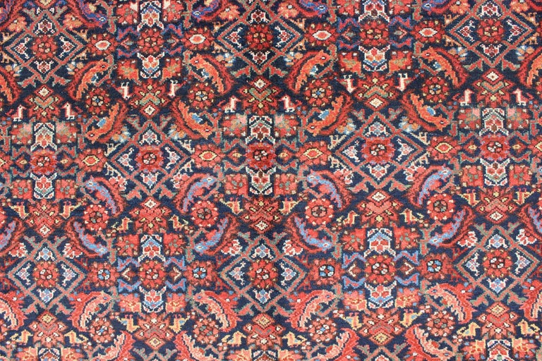 Antique Persian Malayer Rug with All over Herati Design in Shades of ...