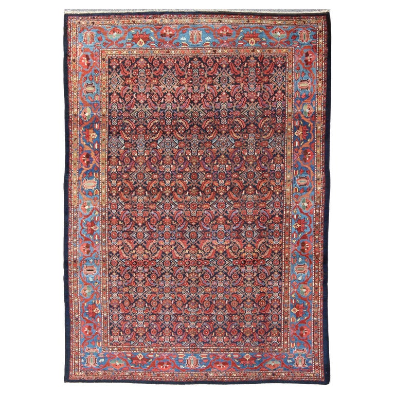 Antique Persian Malayer Rug with All over Herati Design in Shades of ...