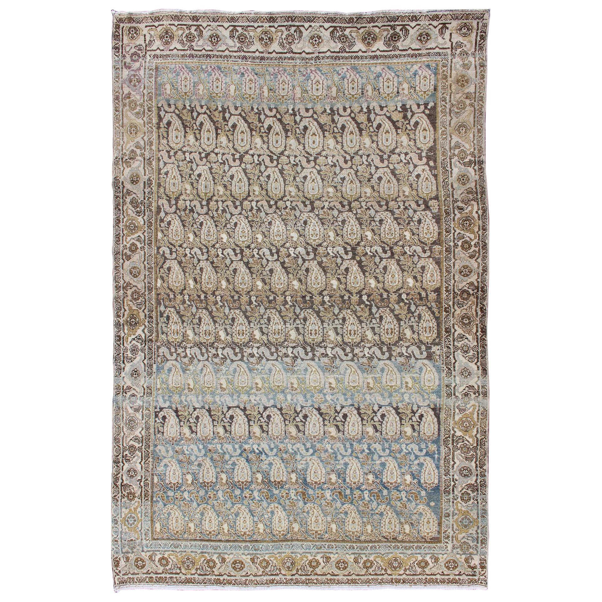 Gray and Earth Tones Paisley Design Gallery Malayer Rug with Paisley ...