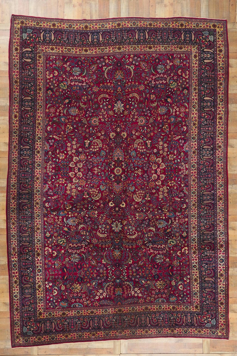 Antique Persian Mashhad Rug For Sale at 1stDibs