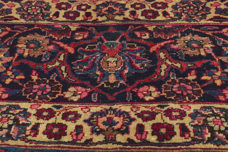 Antique Persian Mashhad Rug Hotel Lobby Size Carpet For Sale at 1stDibs