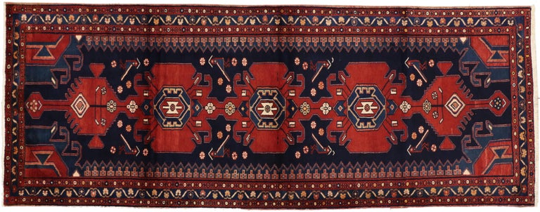 Antique Persian Nahavand Hamadan Runner with Modern Tribal Style For ...