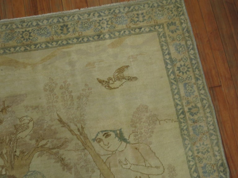 Antique Persian Pictorial Rug For Sale at 1stDibs