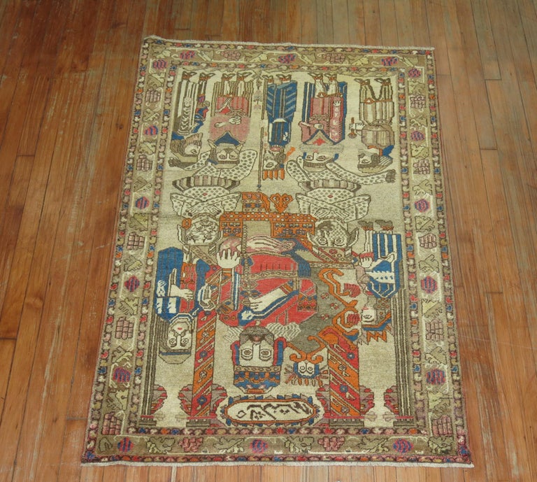 Antique Persian Pictorial Rug at 1stDibs