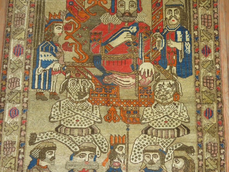 Antique Persian Pictorial Rug at 1stDibs