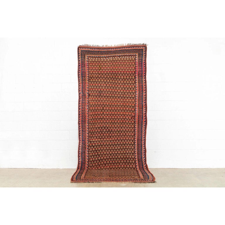 Antique Persian Pink and Red Wool Floor Rug, Late 1800s For Sale at 1stDibs