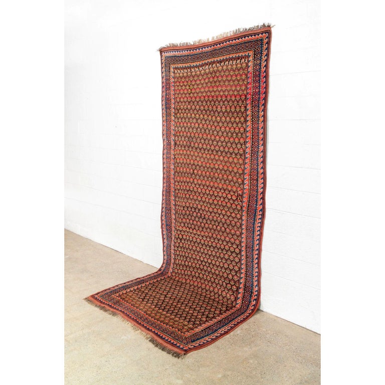 Antique Persian Pink and Red Wool Floor Rug, Late 1800s For Sale at 1stDibs