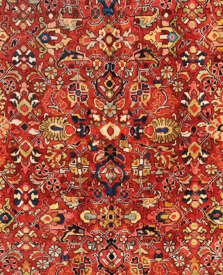 Oversize Antique Persian Red Gold Floral Mahal Ziegler Large Area Rug ...
