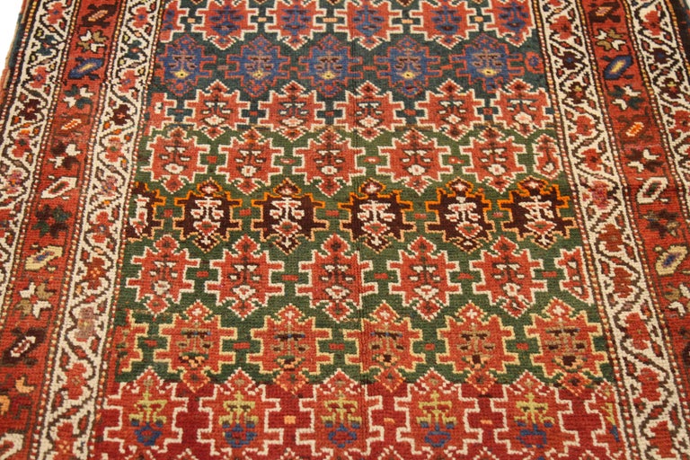 Antique Persian Rug Azerbaijan Design with Vibrant Tribal Patterns ...