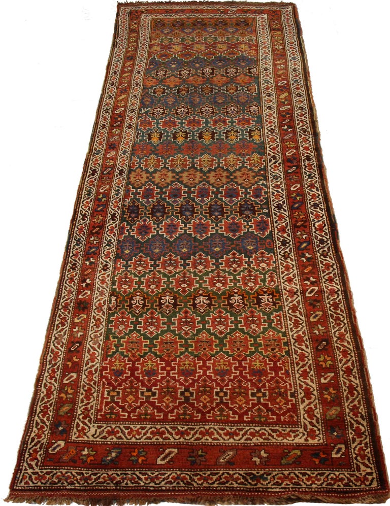 Antique Persian Rug Azerbaijan Design with Vibrant Tribal Patterns ...