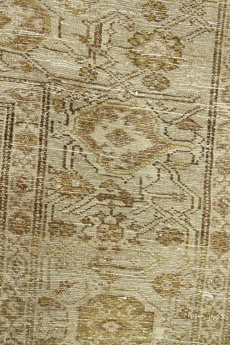Persian Rug Malayer Design with Fading Rustic Floral Patterns, circa ...