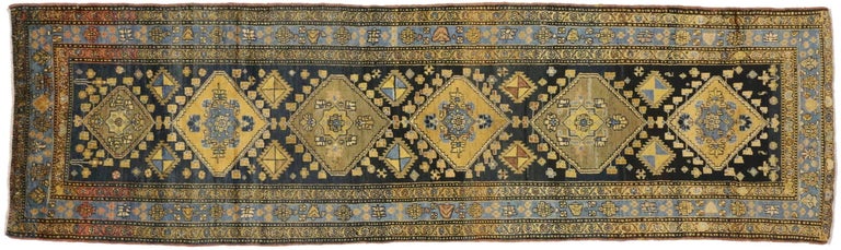 Antique Persian Sarab Runner with Mid-Century Modern Style and Art Deco ...
