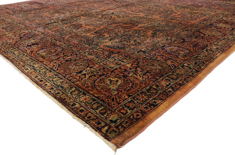 Antique Persian Sarouk Area Rug with American Traditional Style For ...