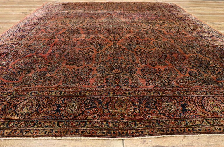 Antique Persian Sarouk Area Rug with American Traditional Style For ...